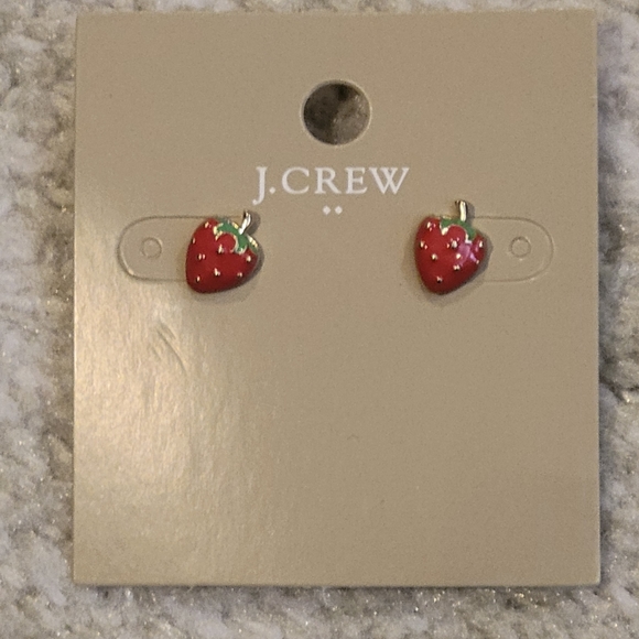 J. Crew | Jewelry | J Crew Stawberry Stud Earrings | Poshmark